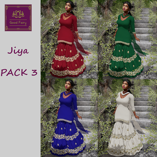 Second Life Marketplace - [Good Fairy] - Jiya {Kurta Sharara} *PACK 3*