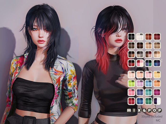 Second Life Marketplace - [monso] Choi Hair /Mix & Pop