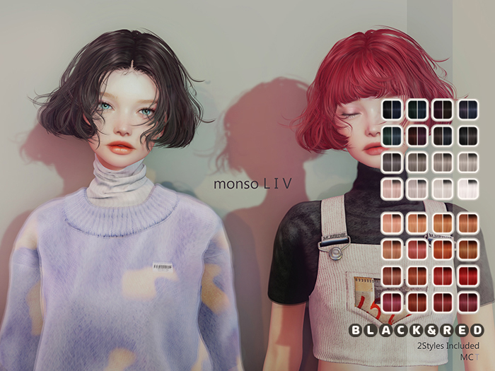 Second Life Marketplace - [monso] Liv Hair /Black & Red