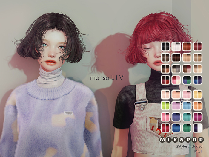 Second Life Marketplace - [monso] Liv Hair /Mix & Pop