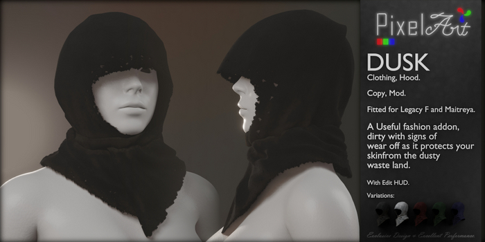 Second Life Marketplace - Pixel Art - Dusk Hood