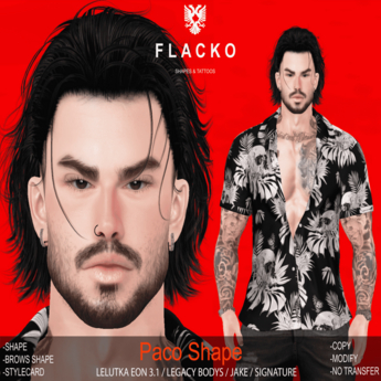 Second Life Marketplace - FLACKO - Shape Paco Lelutka Eon 3.1 evox