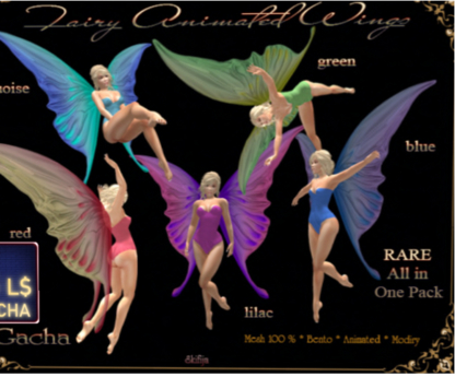 Second Life Marketplace - !Skifija Fairy Butterfly Wings (TURQUOISE)