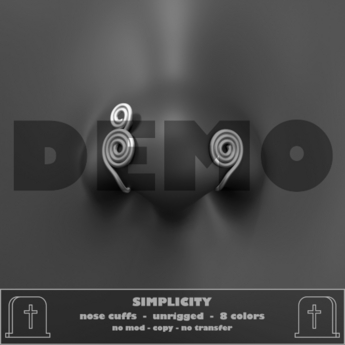 Second Life Marketplace - Malow :: Candid/Simplicity - Nose Cuffs ...