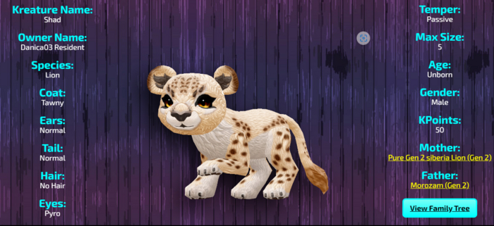 Second Life Marketplace - Kreature Breedable Lion SHAD