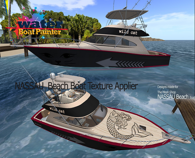 Second Life Marketplace - W:B:P:Nassau-Wild Cat Boat Texture applier