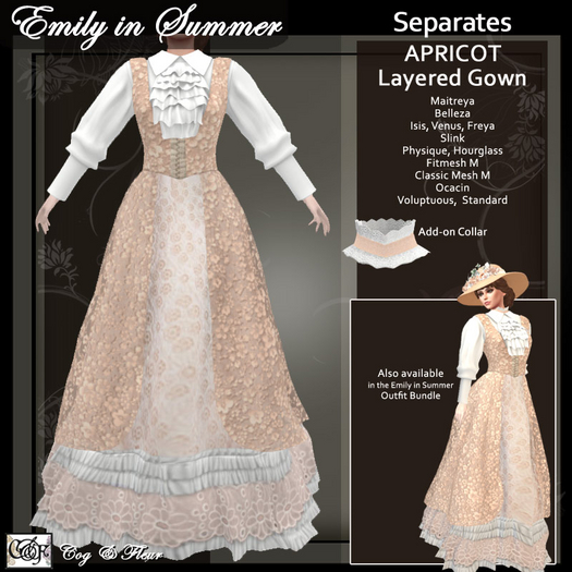 Second Life Marketplace - C&F Emily SEPARATES - Layered Apricot ...