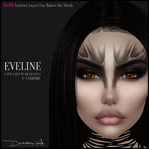 Second Life Marketplace - DREAM INK "Catwa Mesh Head Appliers EVELINE ...