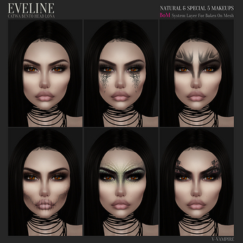 Second Life Marketplace - DREAM INK "Catwa Mesh Head Appliers EVELINE ...