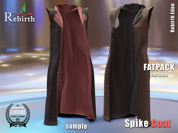 Second Life Marketplace - Spike mixed coat for REBIRTH Eden body - FATPACK