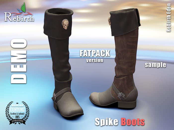 Second Life Marketplace - DEMO Spike Boots rigged for REBIRTH Eden body ...