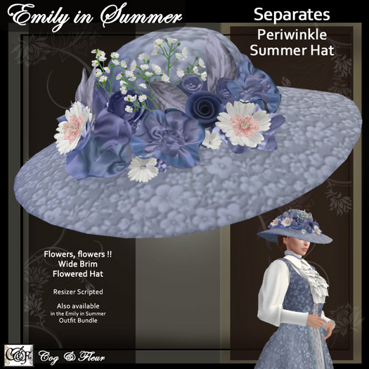 Second Life Marketplace - C&F Emily Separates - Wide Brim Flower ...