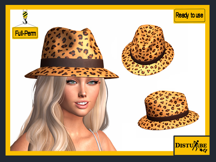 Second Life Marketplace - ::DisturbeD:: Kawaii Cute Leopard Fedora Hat ...