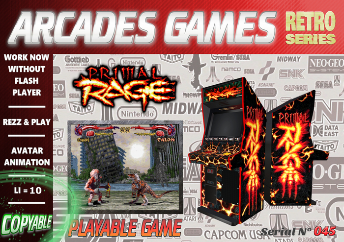 Second Life Marketplace - [045] = Primal Rage = Retro Arcades Games ...