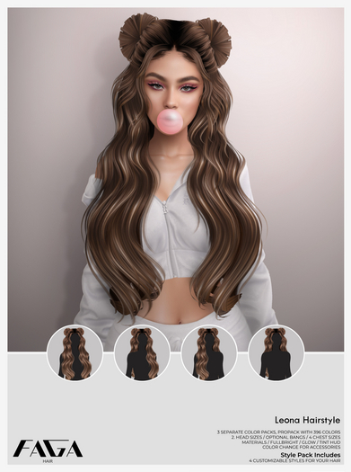 Second Life Marketplace - FAGA - HUD Unpack Leona Hairstyle - [FANTASY ...
