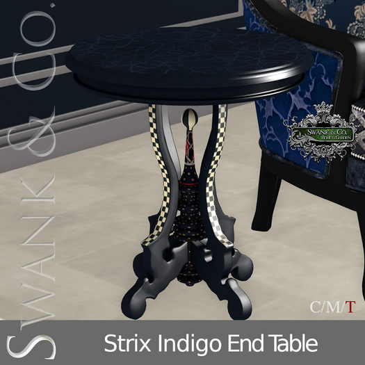 Second Life Marketplace - Swank & Co. Strix Indigo End Table
