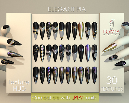Second Life Marketplace - [FORMANAILS] NAILS -TEXTURE HUD - ELEGANT PIA