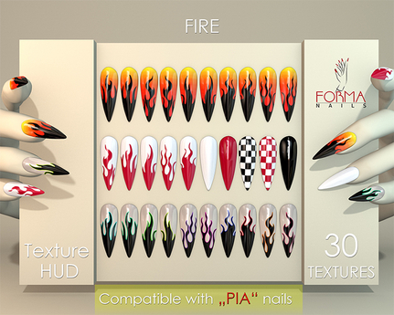 Second Life Marketplace - [FORMANAILS] NAILS -TEXTURE HUD - FIRE