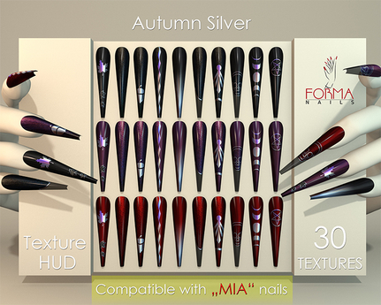 Second Life Marketplace - [FORMANAILS] NAILS -TEXTURE HUD - Autumn Silver