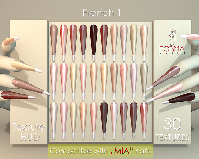 Second Life Marketplace - [FORMANAILS] NAILS -TEXTURE HUD - French 01