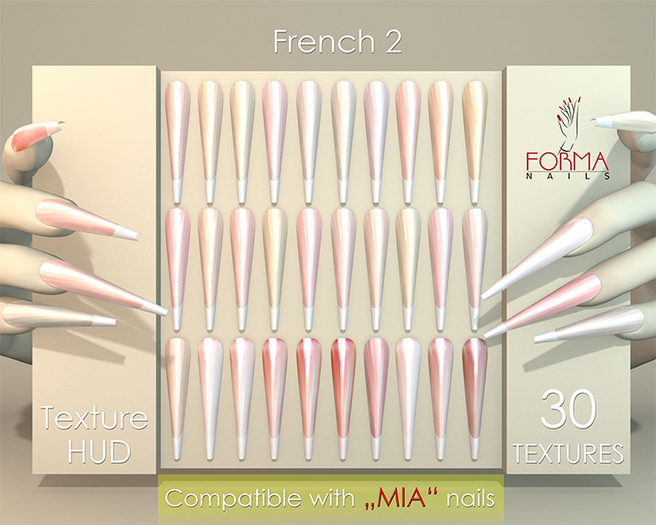 Second Life Marketplace - [FORMANAILS] NAILS -TEXTURE HUD - French 02
