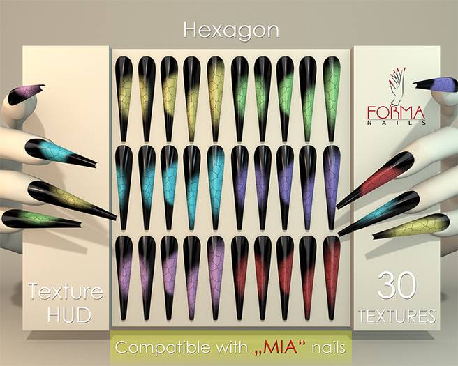 Second Life Marketplace - [FORMANAILS] NAILS -TEXTURE HUD - Hexagon