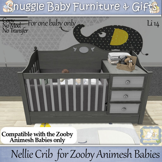 Second Life Marketplace - Nellie Crib for Zooby Animesh Babies