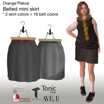 Second Life Marketplace - Orange*Pekoe - Belted mini skirt DEMO