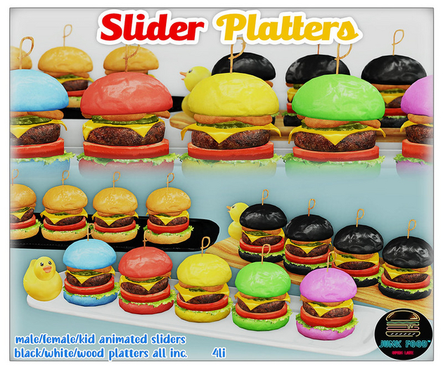 Second Life Marketplace - Junk Food - Rainbow Sliders Platter