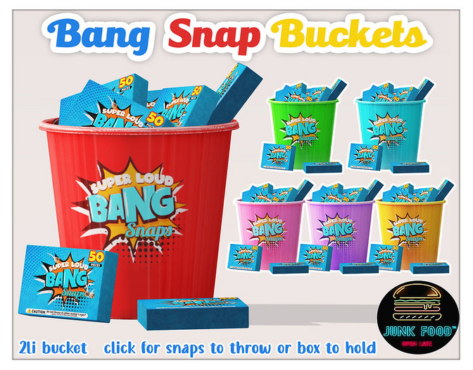Second Life Marketplace - Junk Food - Bang Snap Bucket (Orange) v1