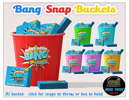 Second Life Marketplace - Junk Food - Bang Snap Bucket (Orange) v1