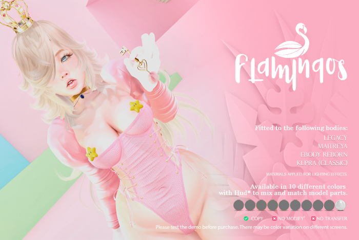 Second Life Marketplace Flamingos Peach Body White