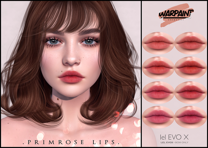 Second Life Marketplace - WarPaint* Primrose lips [Lelutka EvoX]