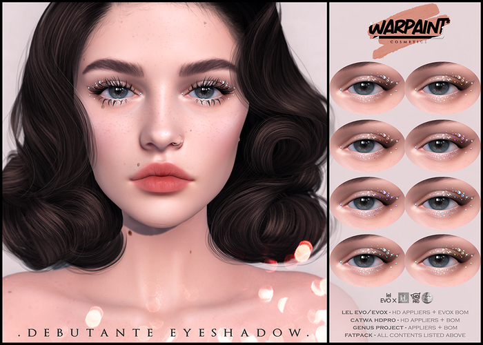 Second Life Marketplace - WarPaint* Debutante eyeshadow [Genus]