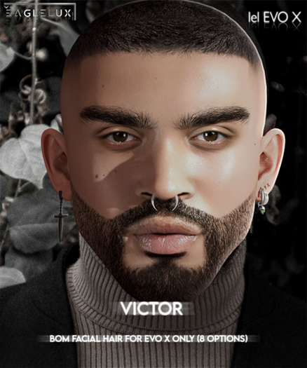 Second Life Marketplace - EGX. BOM Victor Facial Hair (EVO X)