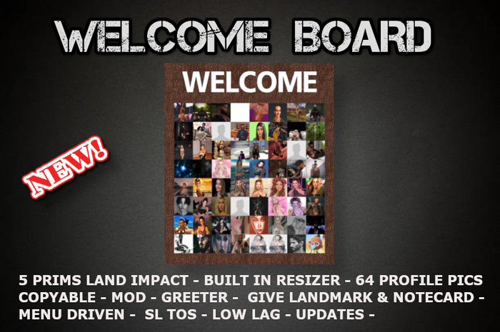 Second Life Marketplace - [ WD ] Welcome Board & Greeter - 5 Prims ...