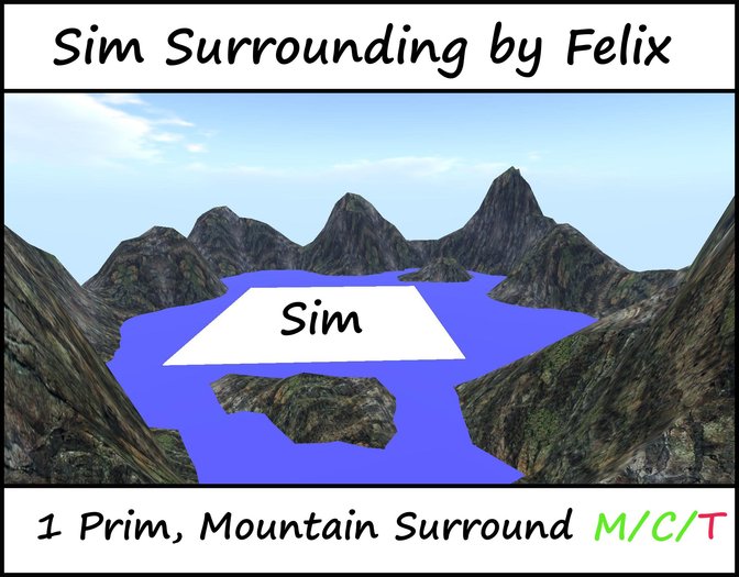 Second Life Marketplace - sim surrounding by felix Mountain surround ...