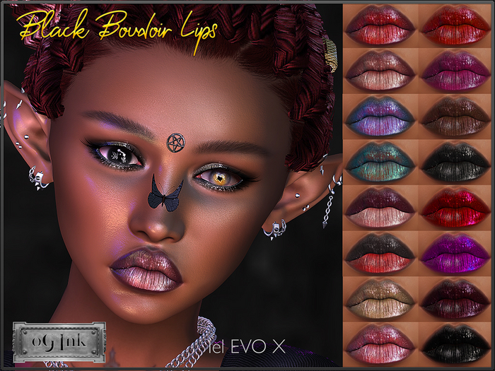 Second Life Marketplace - .0g Ink. LEL EVO X BOM / Black Boudoir Lips
