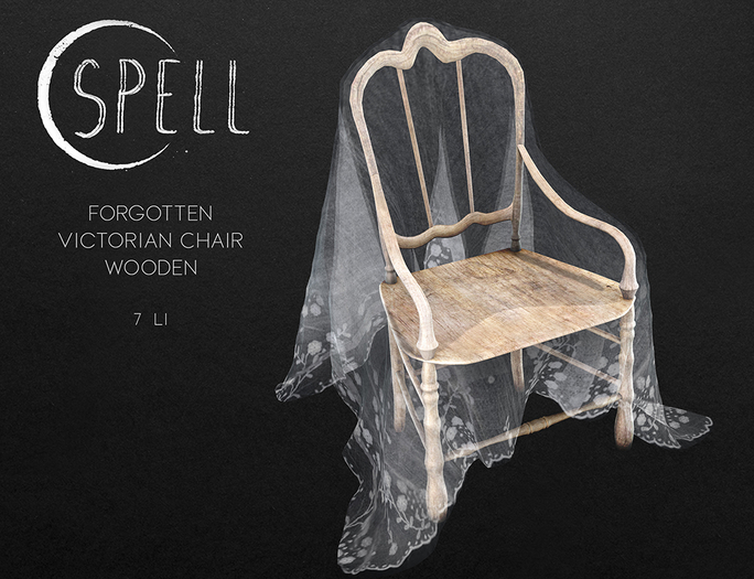 Second Life Marketplace - SPELL : Forgotten Victorian Chair {wooden}