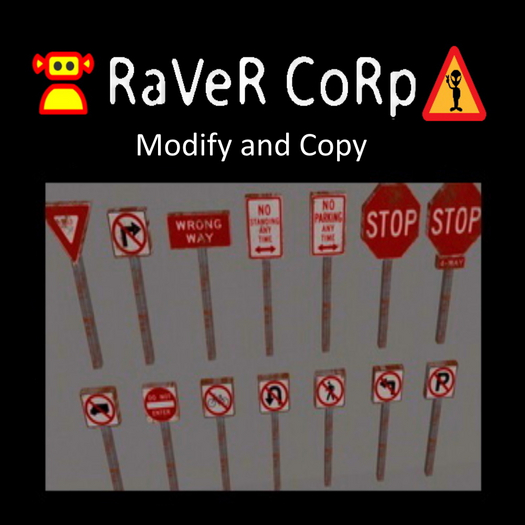 Second Life Marketplace - warning street signs