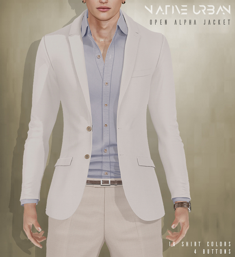 Second Life Marketplace - NATIVE URBAN - Alpha Open Jacket White