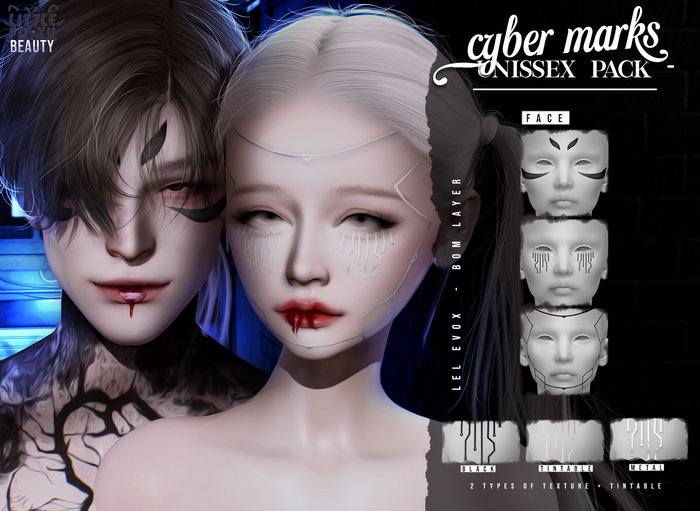 Second Life Marketplace - (ADD ME) ~Little Foxy B.~ Cyber Marks (LeL EvoX)