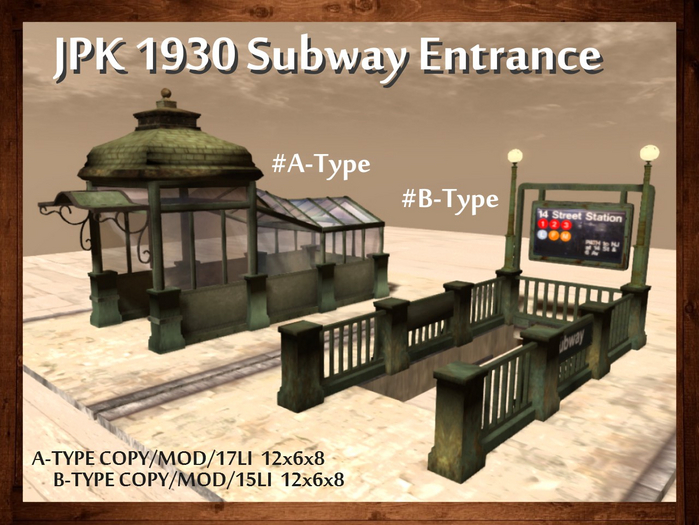 Second Life Marketplace - **JPK 1930 Subway Entrance BOX