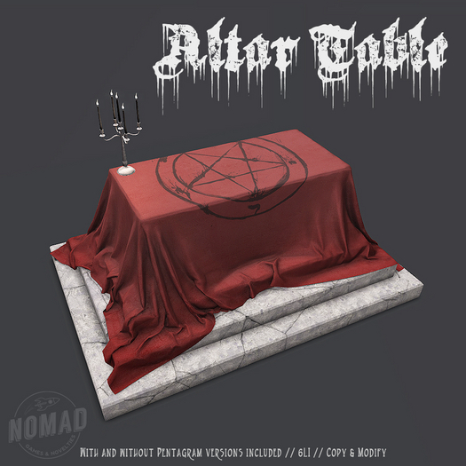 Second Life Marketplace - NOMAD // ALTAR TABLE // RED