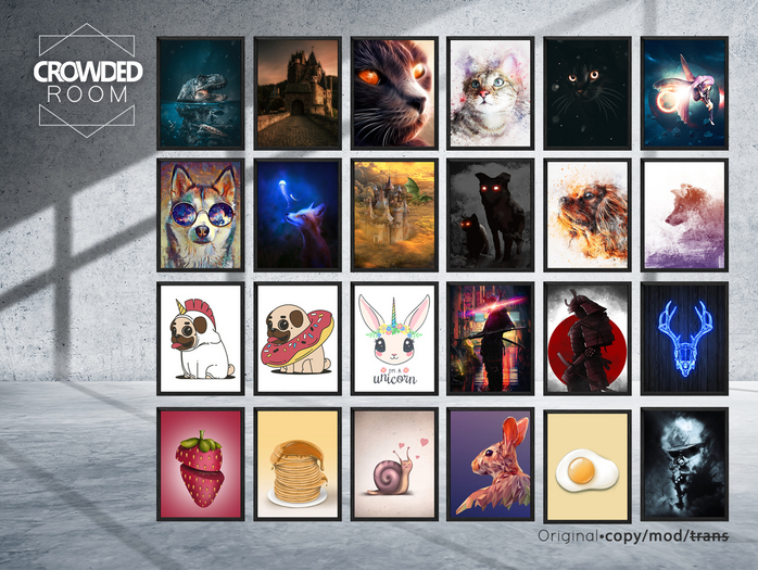 Second Life Marketplace - Crowded Room - Art Wall Poster Fatpack