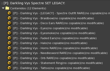 Second Life Marketplace - : [P]: Darkling Vys Spectre SET LEGACY WITH RARES