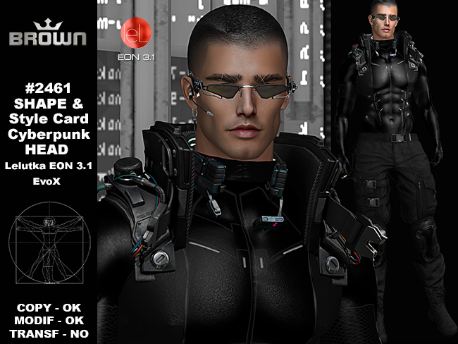 Second Life Marketplace - 2461 SHAPE & Style Card Cyberpunk HEAD ...