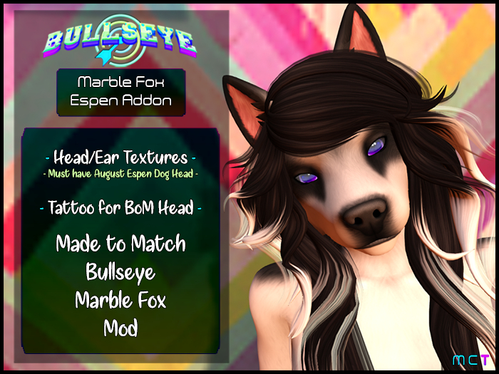 Second Life Marketplace - (B) Marble Fox Addon for Espen Dog Head