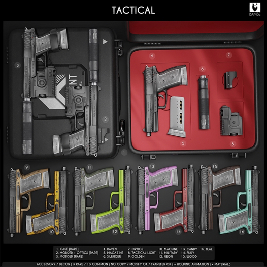 Second Life Marketplace - 16. BAMSE : Tactical - Teal - Handgun
