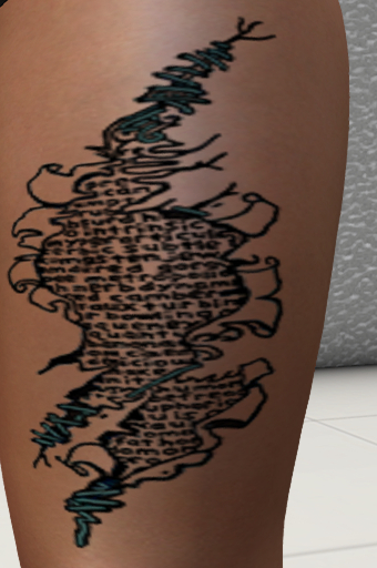Second Life Marketplace - upper left leg text tattoo Bom
